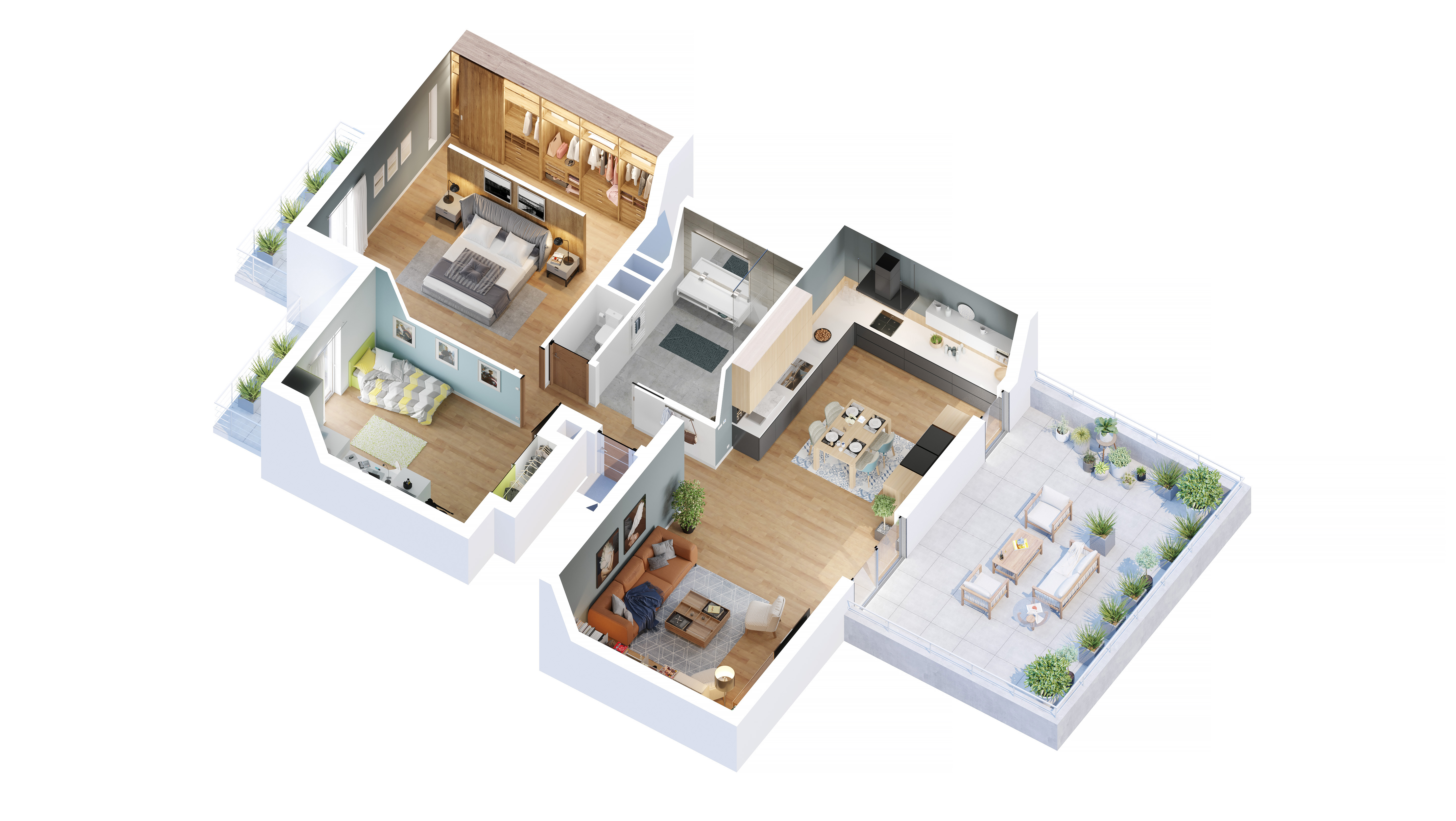 Axonométrie appartement – Pixarchi.com